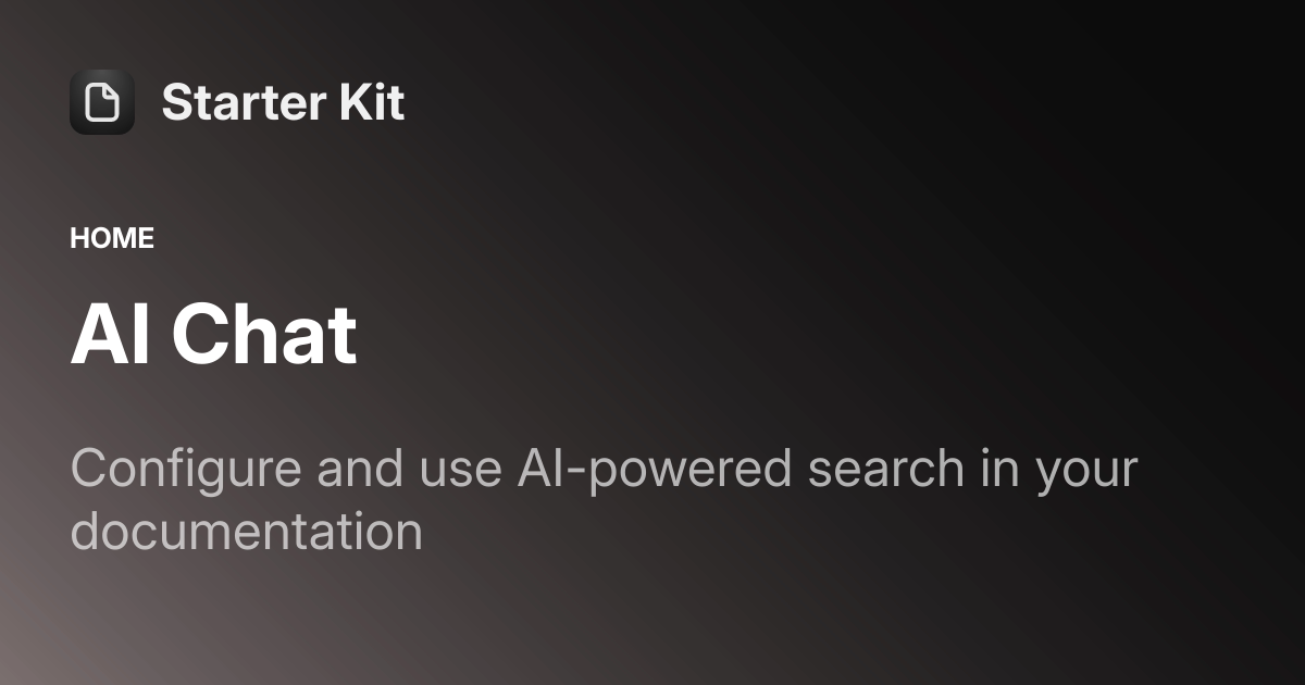 AI Chat | Starter Kit