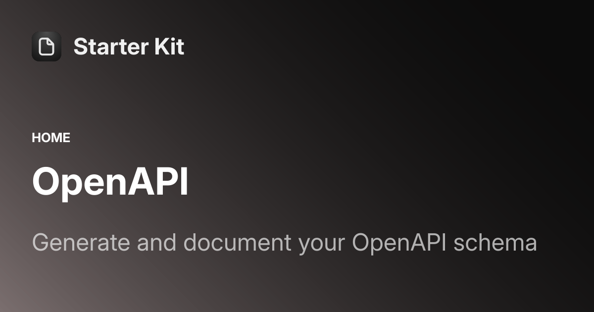 OpenAPI | Starter Kit
