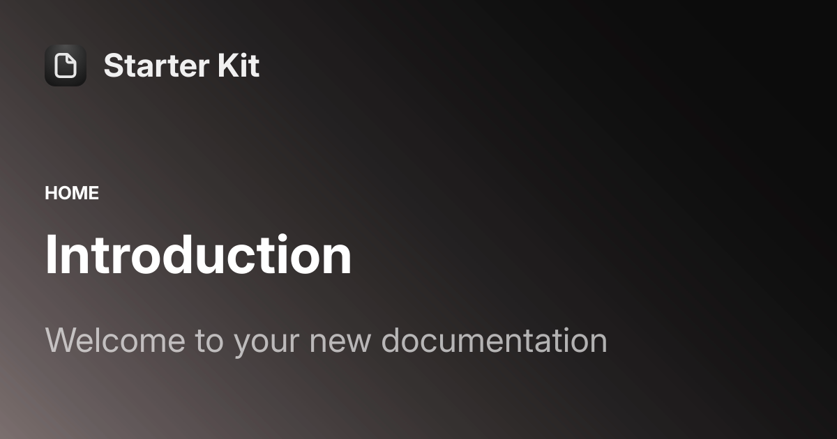 Introduction | Starter Kit